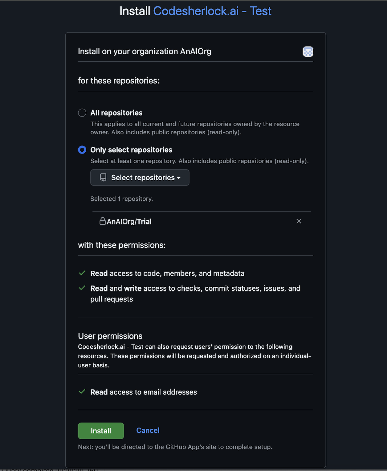 Installing CodeSherlock App in Organization Repositories | CodeSherlock.AI - AI-Powered Code ...